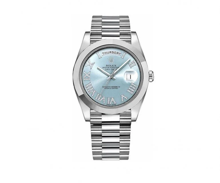 Rolex Day-Date II 218206-bludrsp Diamonds Platinum Watch